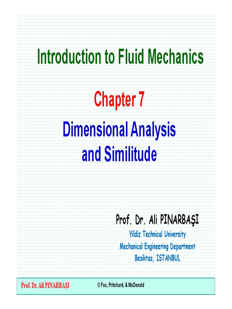 Introduction to Fluid Mechanics: Dimensional Analysis and Similitude | Fluid Dynamics | Flow ...