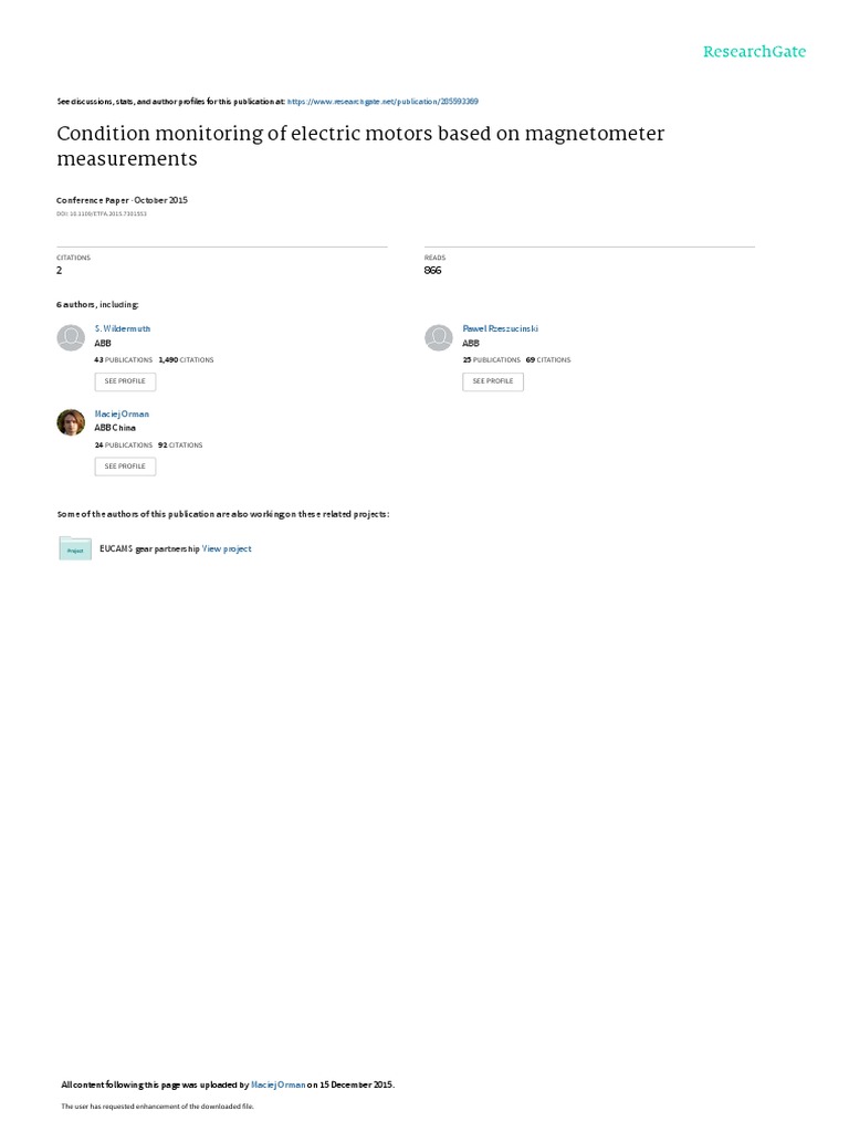ABB Condition Monitoring of Electric Motors Based On Magnetometer | PDF ...