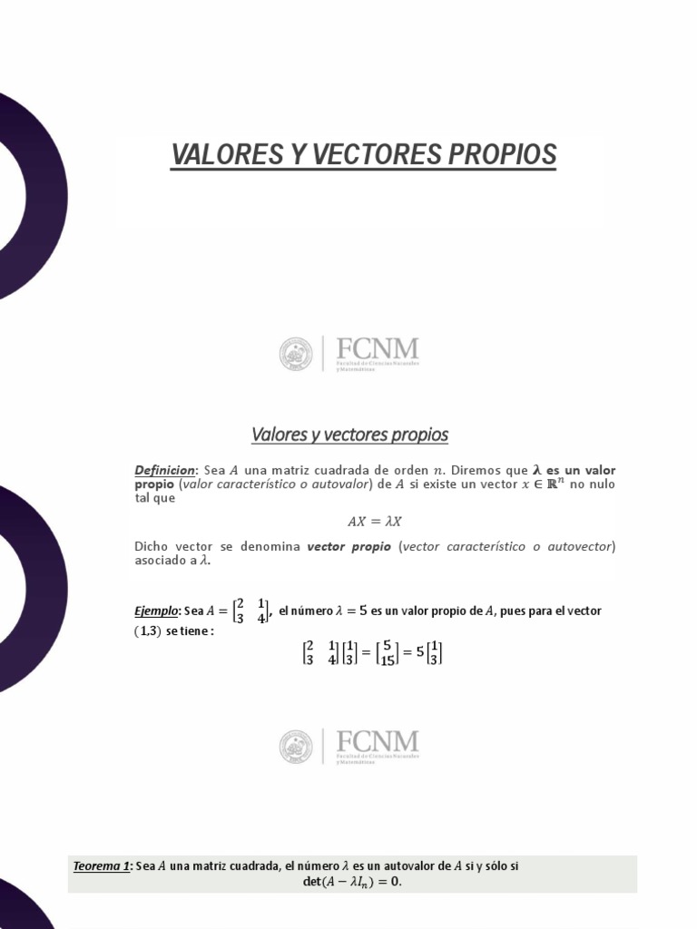 Clase - 3 Valores y Vectores Propios PDF | Descargar gratis PDF | Valores propios y vectores ...