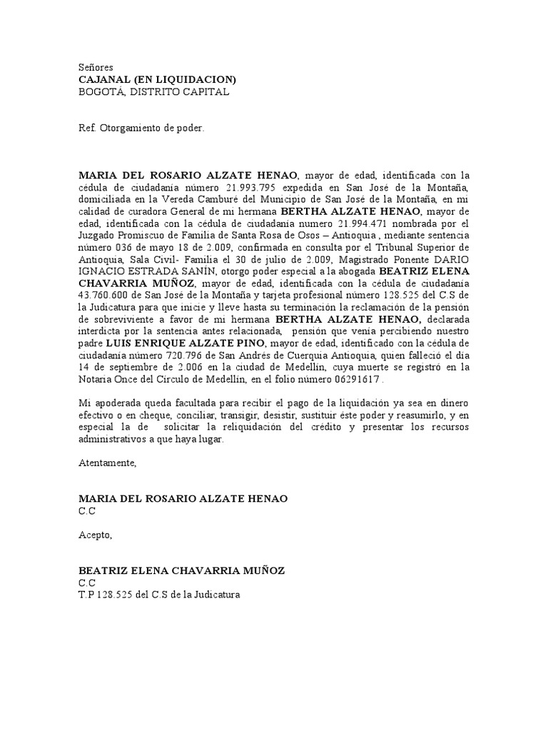 Poder para Reclamar Pension de Sobreviviente | PDF