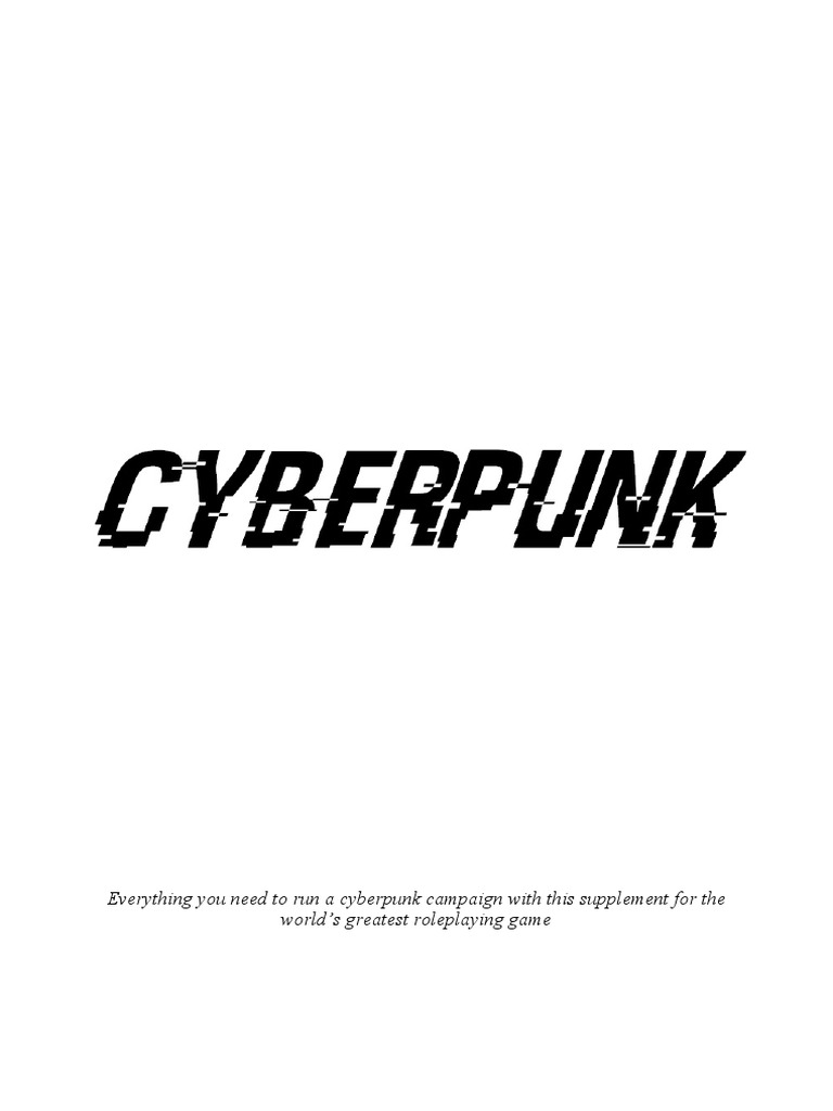 d20 Cyberpunk v1.2 PDF | PDF | Dwarf (Dungeons & Dragons) | Weaponry
