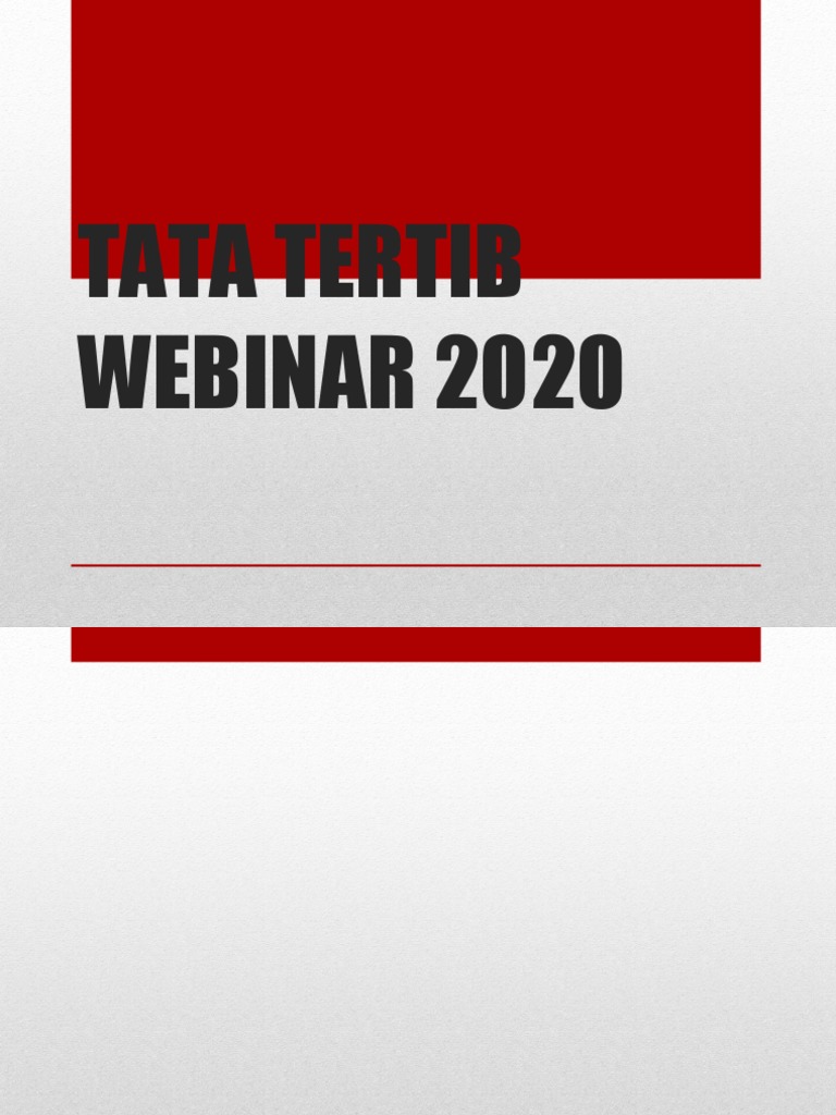 Tata Tertib Webinar 2020 | PDF