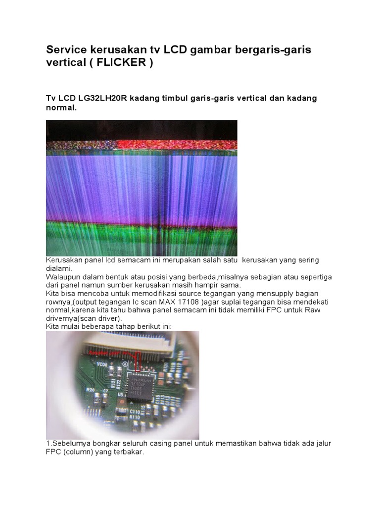 Service Kerusakan TV LCD Gambar Bergaris | PDF