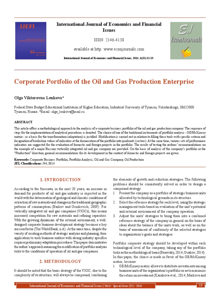 Portfolio Oil & Gas | PDF | Economies | Business