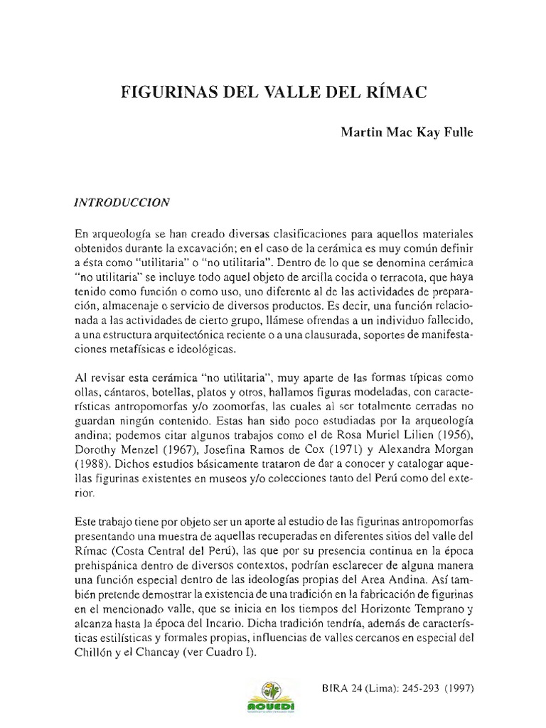 Figurinas Del Valle Del Rimac PDF | PDF | Lima | Arqueología
