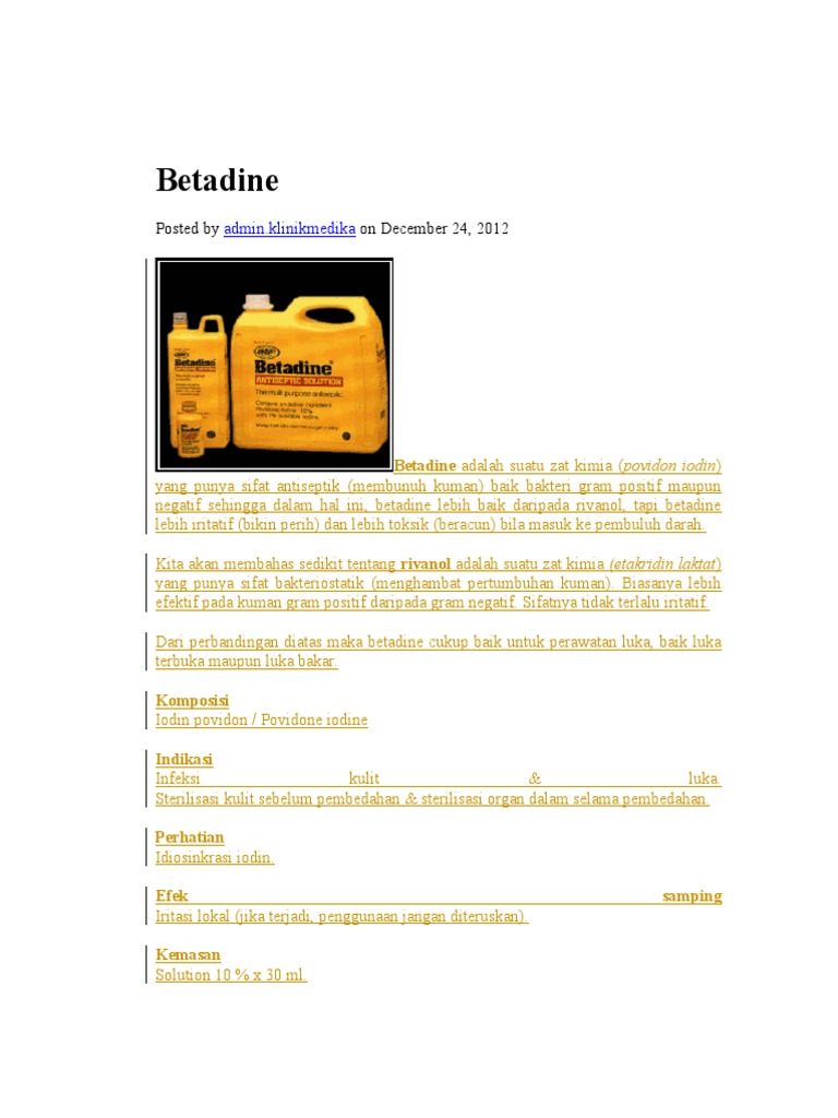 Betadine | PDF