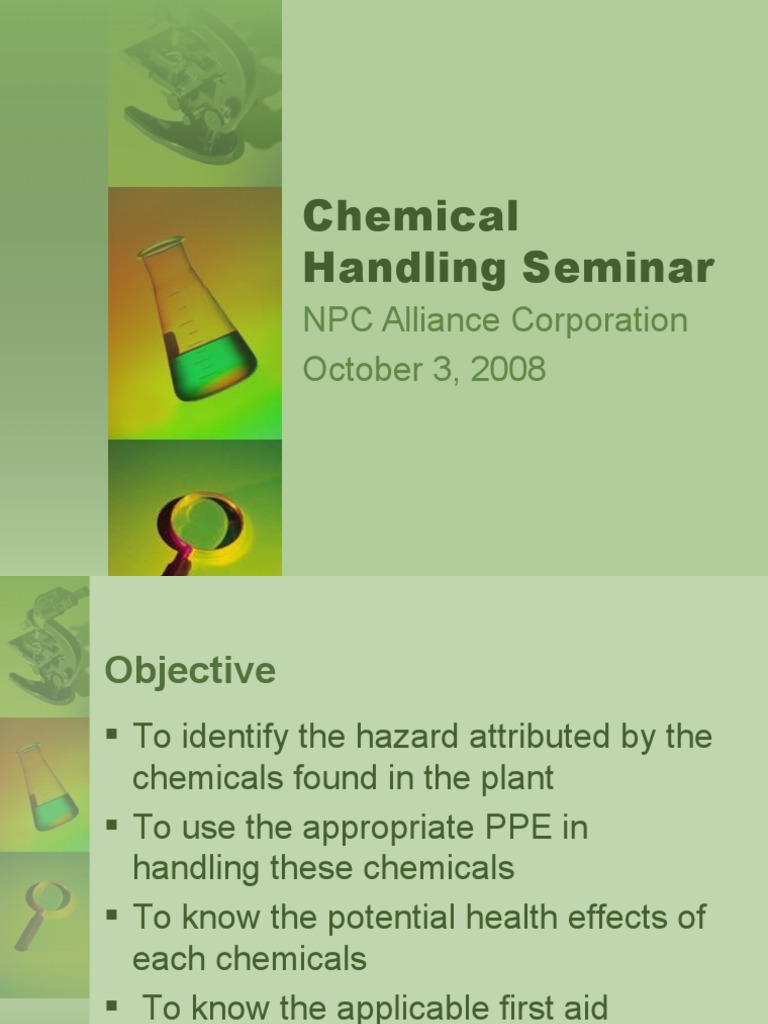 Chemical Safety Training Seminar Guide | PDF | Personal Protective ...