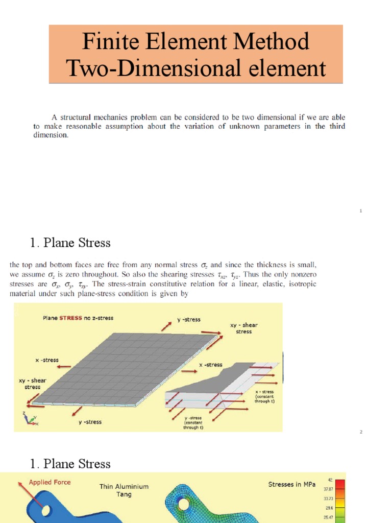 2D Element& Strain & Stress Problem | PDF