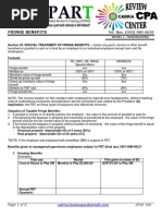 ACT 153 Handout 2.1 Fringe Benefit Tax and Related Topics | PDF ...