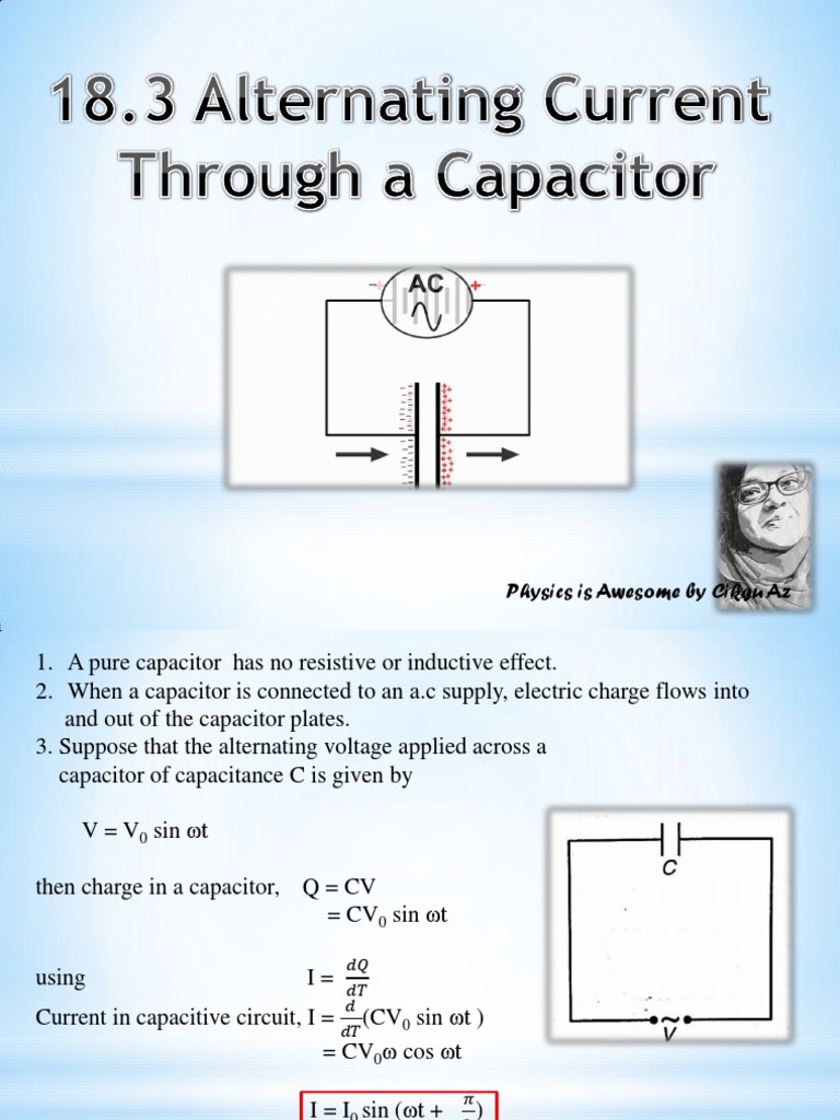18 3 Alternating Current Through A Capacitor Pdf Pdf Capacitor Electrical Network
