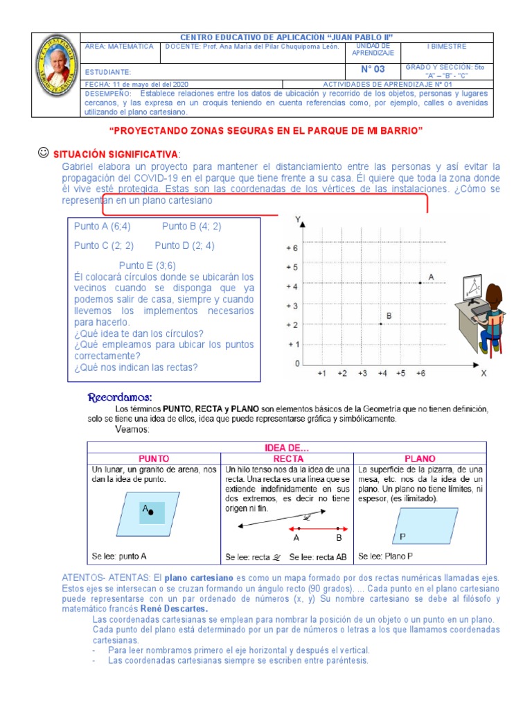 Ficha de Actividades de Aprendizaje 5to Grado U3S1 MATEMÁTICA JPII ...