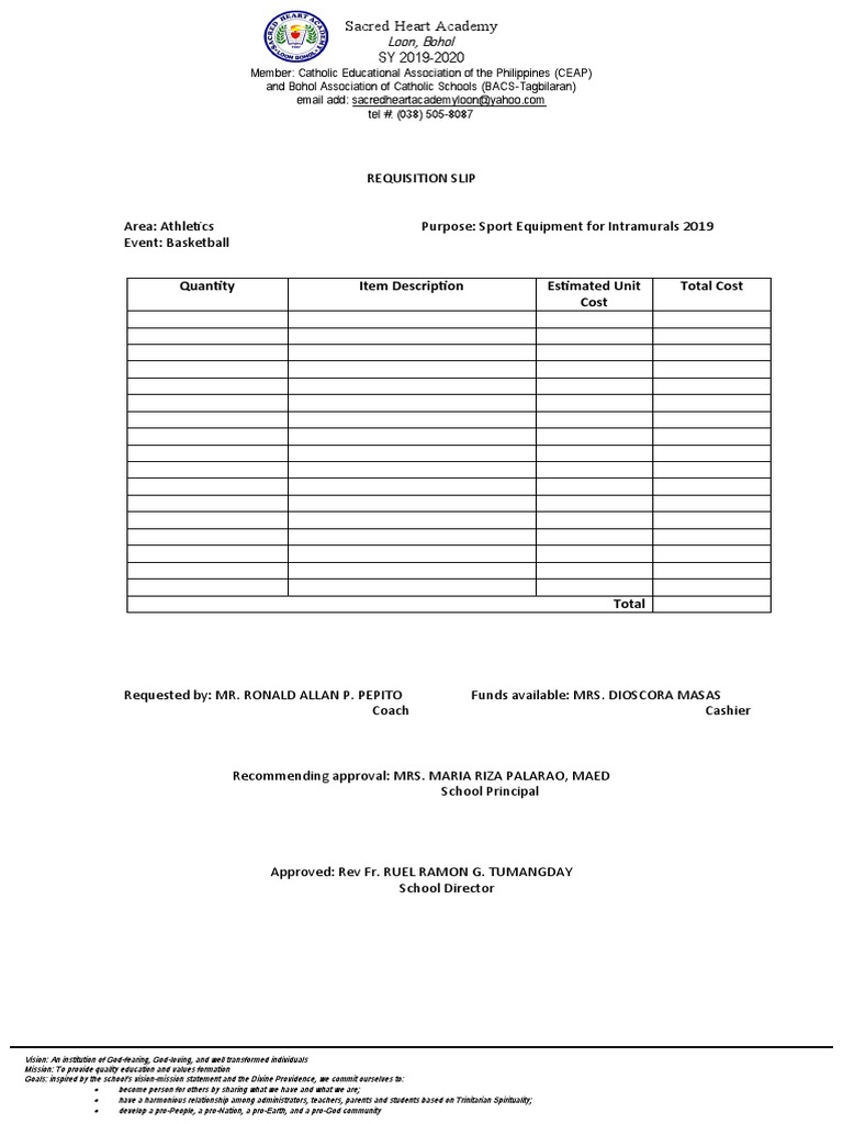 Requisition Slip | PDF | Religion And Belief