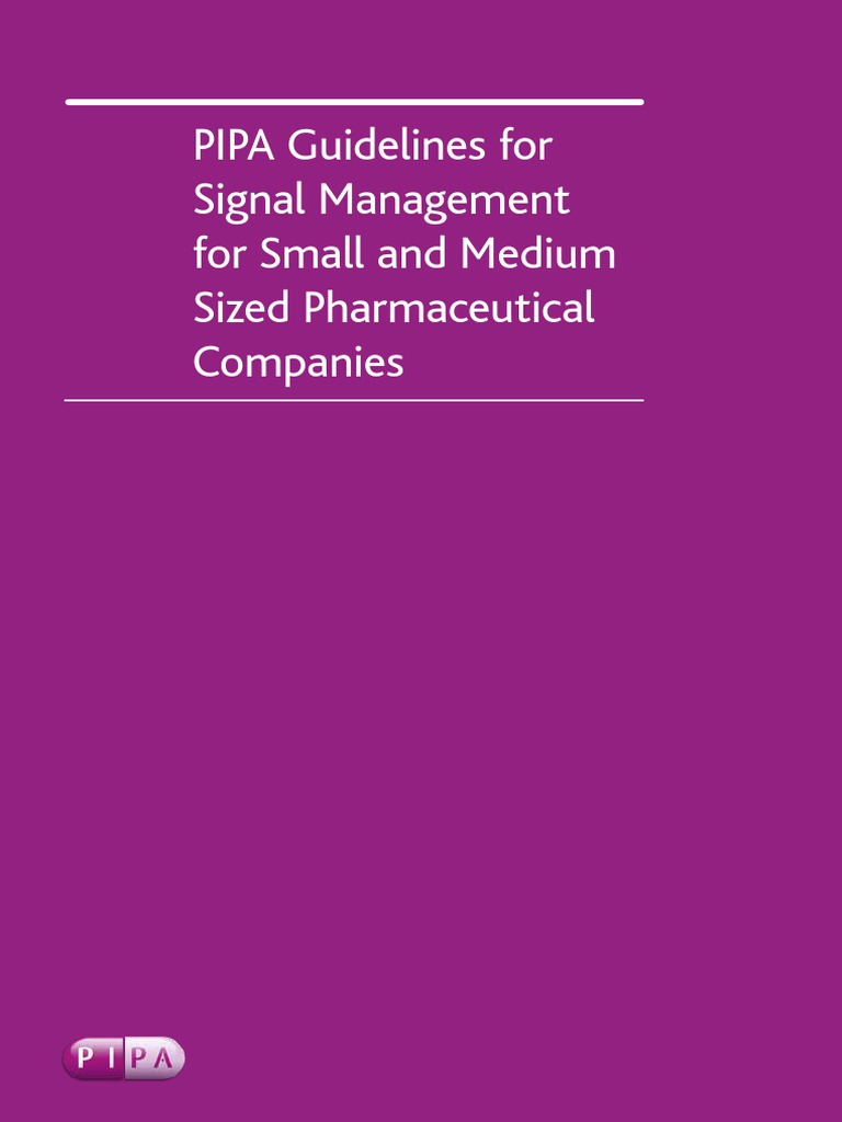 PIPA Signal Management Final | PDF | Pharmacovigilance | Medicine