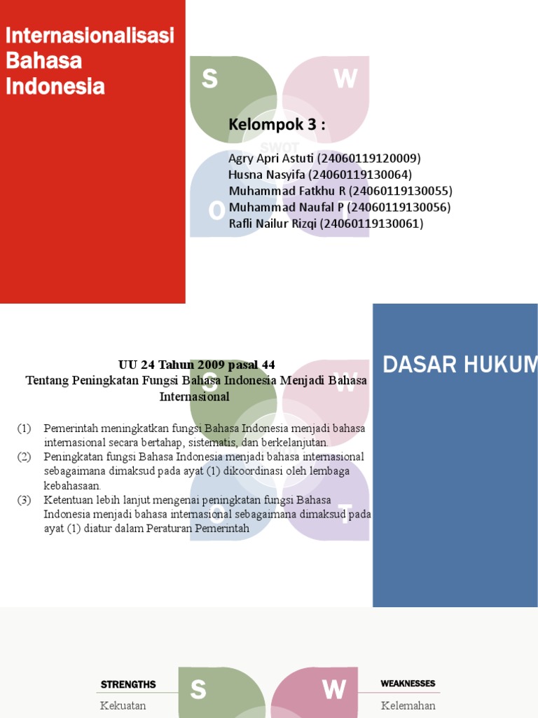 Analisis SWOT Internasionalisasi Bahasa Indonesia | PDF