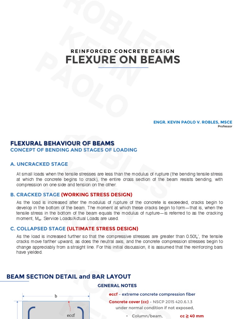 4 CE133P Beam Flexure and WSD (Robles) 2 | PDF | Bending | Beam (Structure)