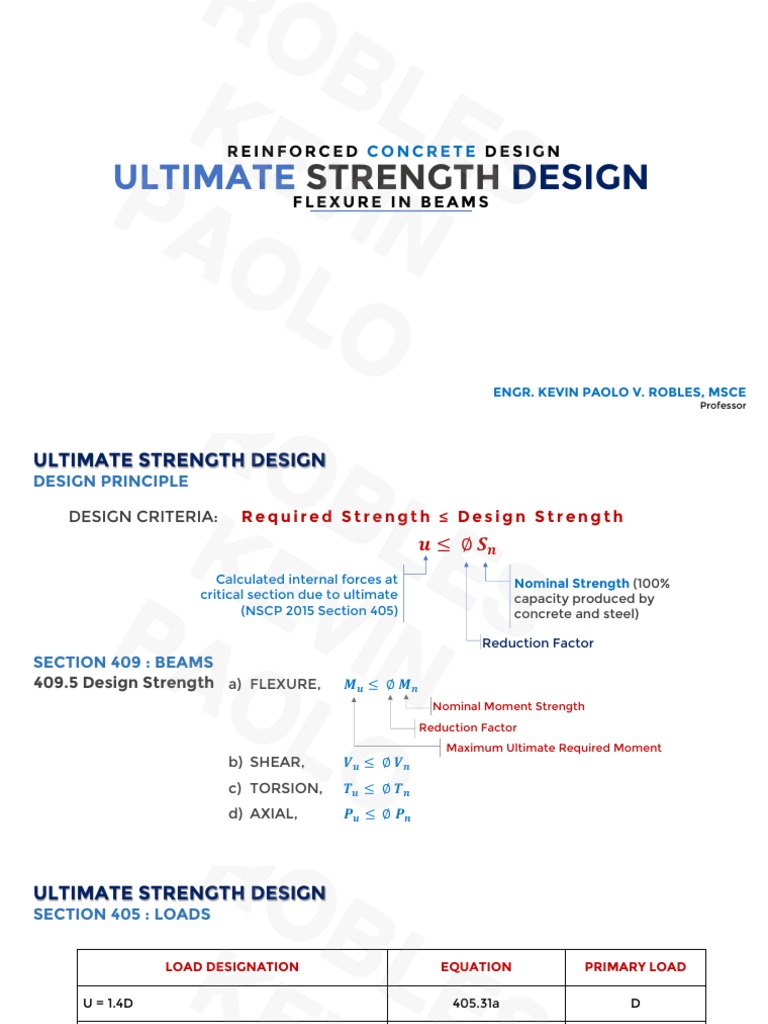 5 CE133P Ultimate Strength Design Flexure Revised (Robles) 2 | PDF