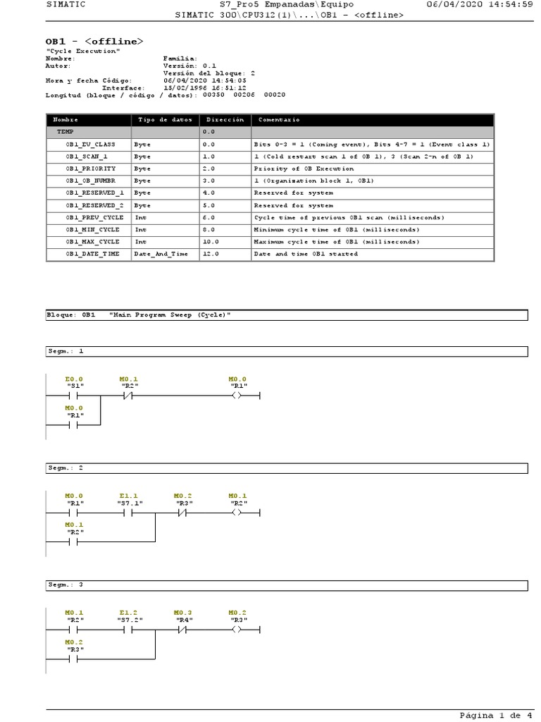 Main Program Sweep (Cycle) of the SIMATIC S7-300 CPU312 PLC | PDF | Computer Architecture ...
