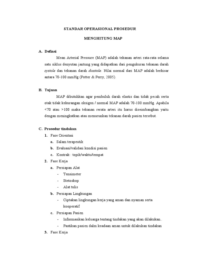 SOP Menghitung MAP | PDF | Sains & Matematika | Kesehatan Holistik