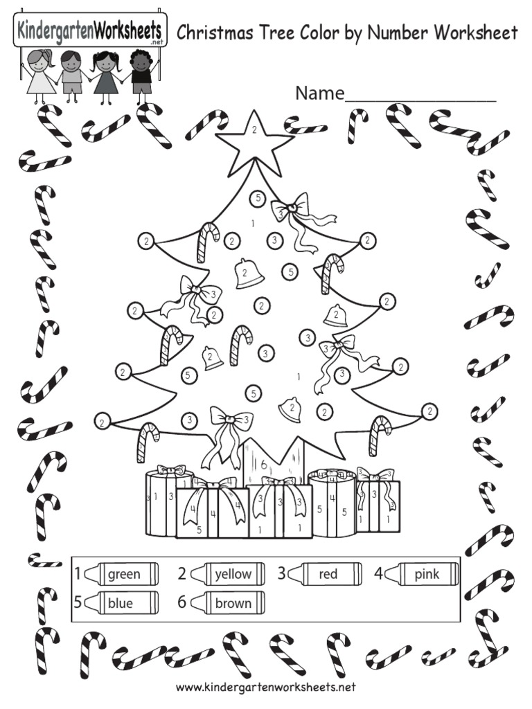 Christmas Tree Color by Number Worksheet: Name | PDF | Christmas