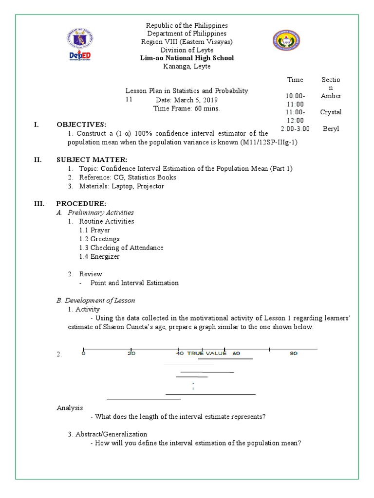 LP Chapter 4 Lesson 3 Confidence Interval Estimate of The Population ...