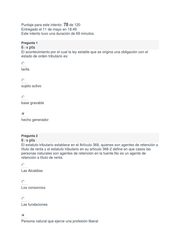 Examen Final de Impuesto | PDF | Impuesto sobre la renta | Impuestos