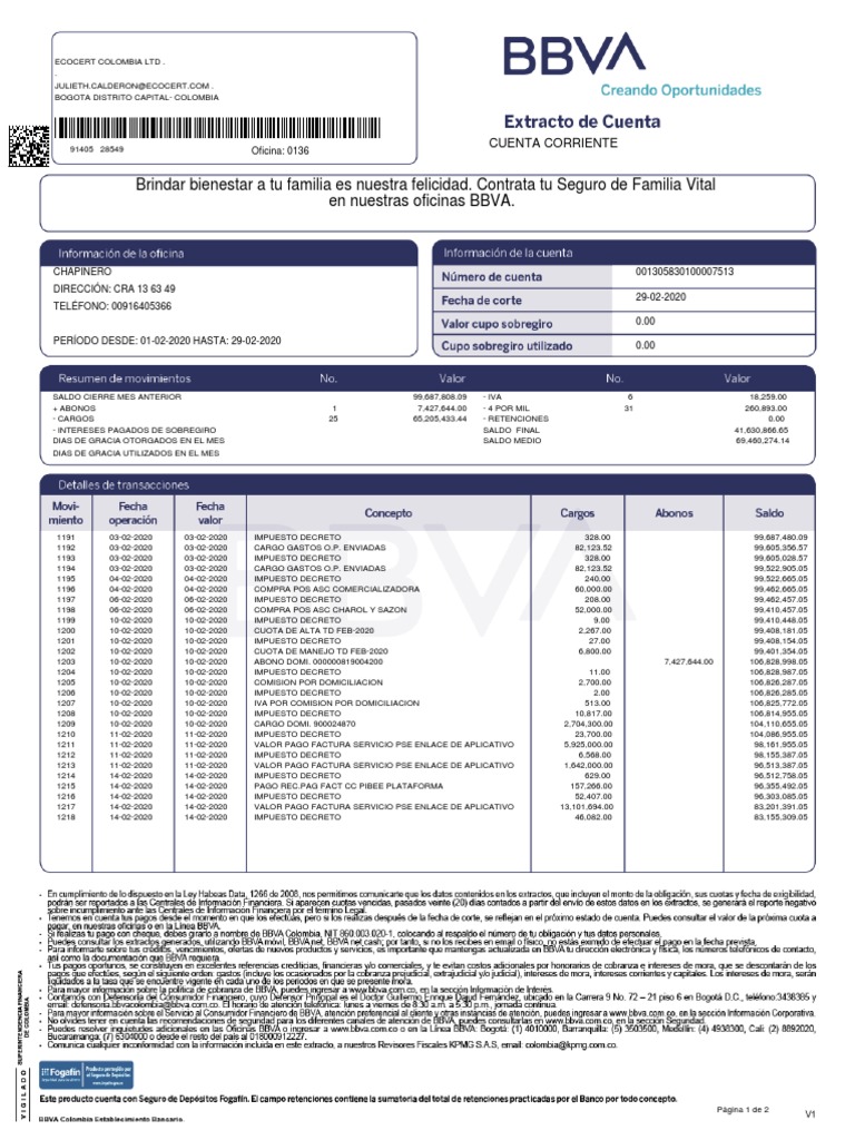 Extracto Cta Cte Feb | PDF | Business