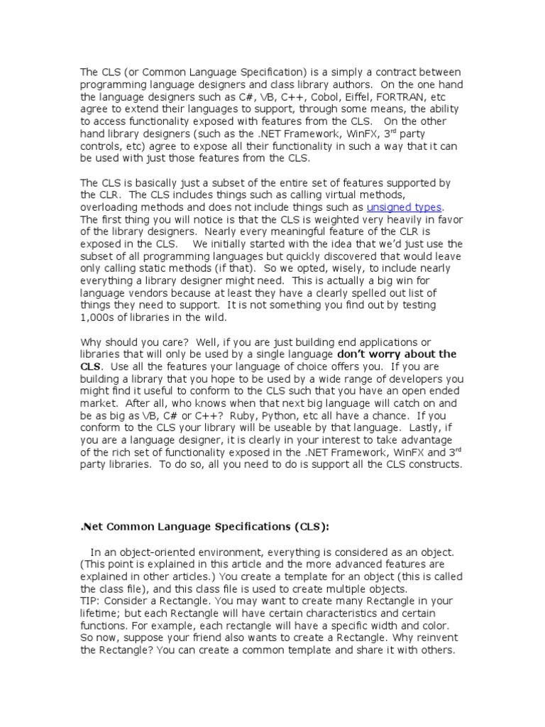 The CLS | PDF | Compiler | Computer Programming