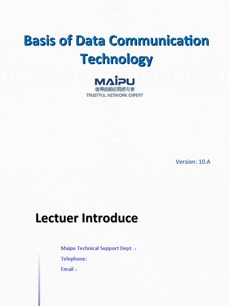 01-Basis of Data Communication Technology | PDF | Telecommunication ...