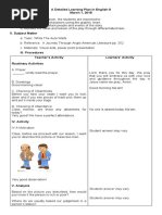 The Lottery Detailed Lesson Plan | PDF | Senses | Lesson Plan