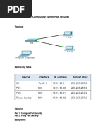 14.3.11 Packet Tracer - Implement Port Security | PDF | Network Interface Controller | Network ...