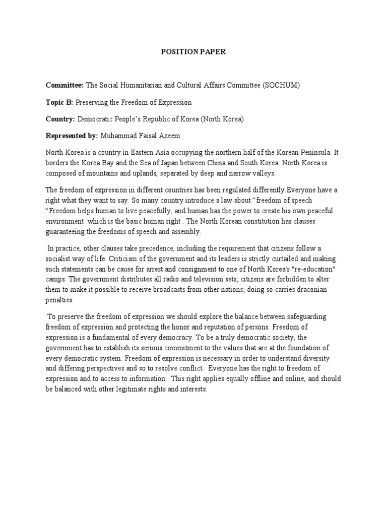 POSITION PAPER FAISAL - Docx 2 | PDF