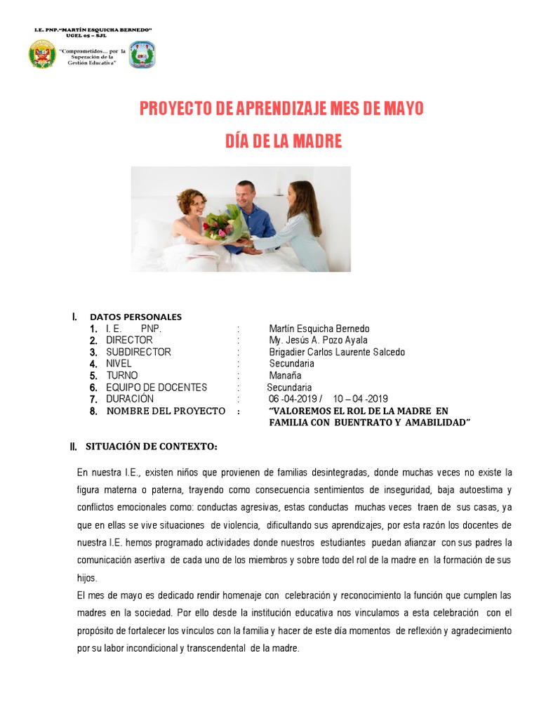 Proyecto Día de La Madre | PDF | Evaluación | Prototipo
