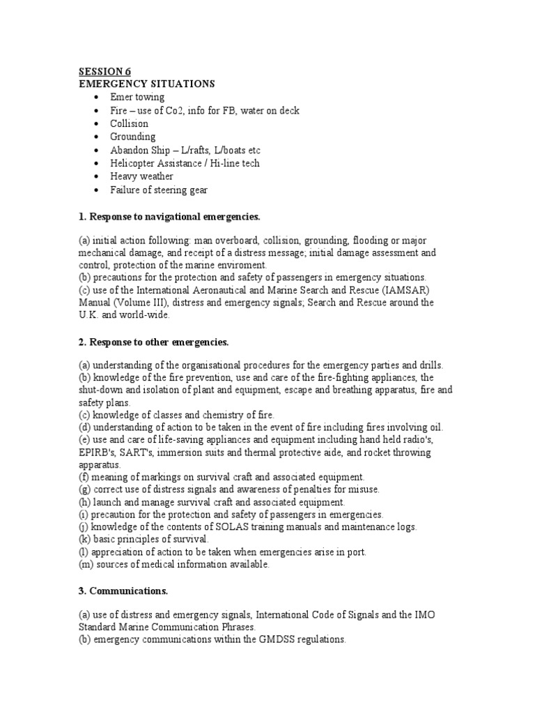 Emergency Response Procedures and Contingency Planning for Shipboard ...