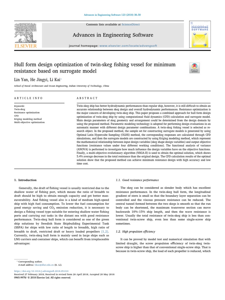 Hull Form Twin Skeg Optimization | PDF | Drag (Physics) | Mathematical ...