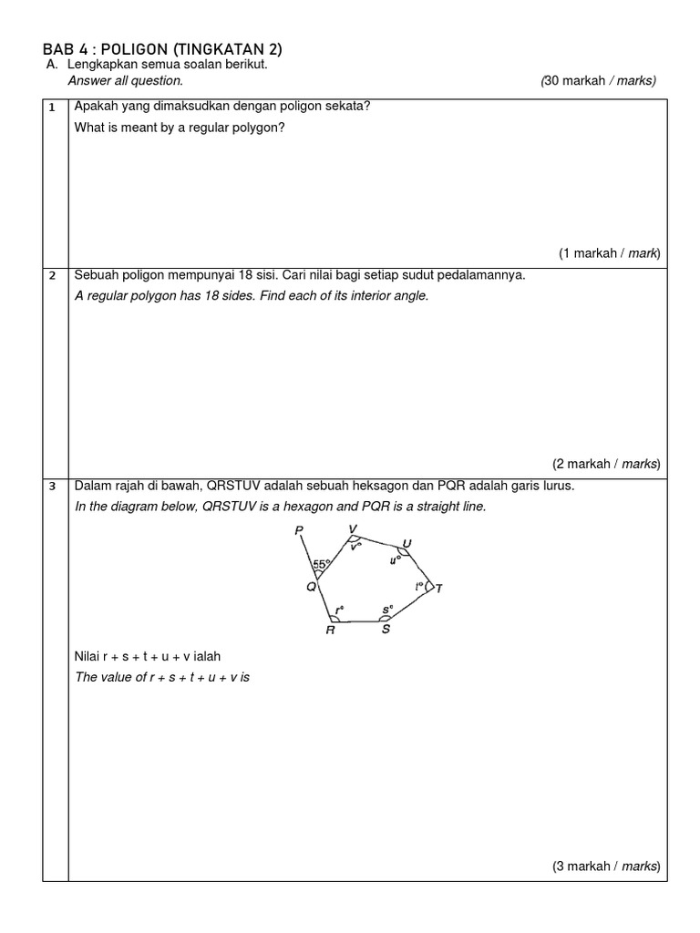 Latihan Bab 4 Poligon | PDF