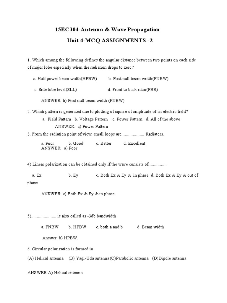 Unit 4 MCQ Assignment-2 | PDF