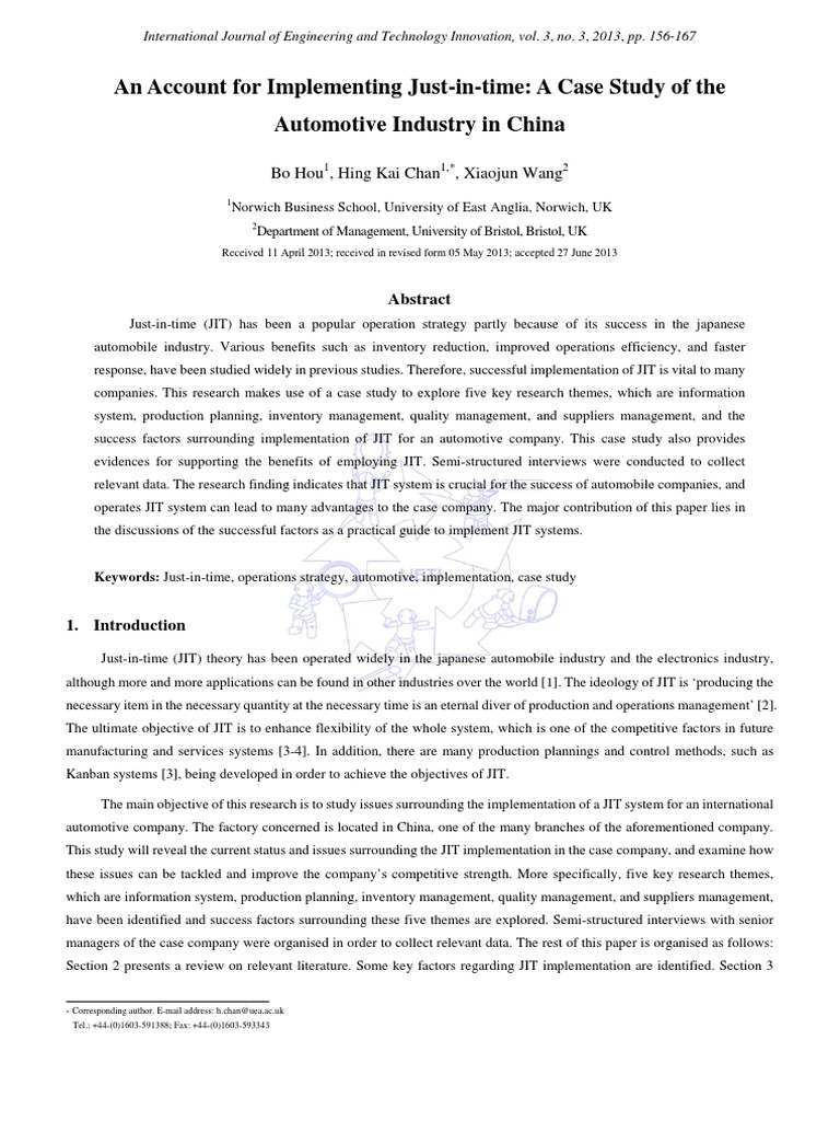Jit - cASE STUDY PDF | PDF | Inventory | Lean Manufacturing