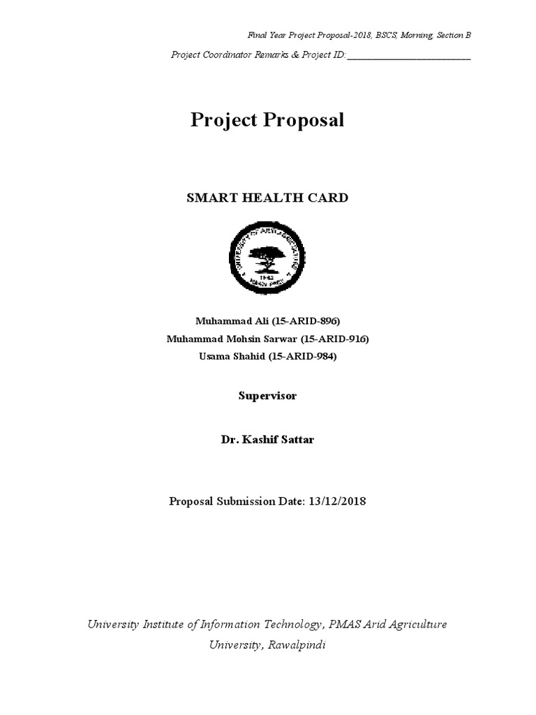 Project Proposal: Smart Health Card | PDF | Medical Record | Patient