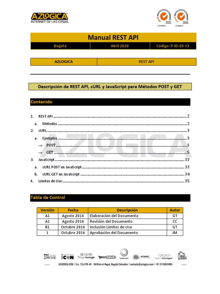 Manual REST API-v3 | PDF | Servidor web | Internet y web