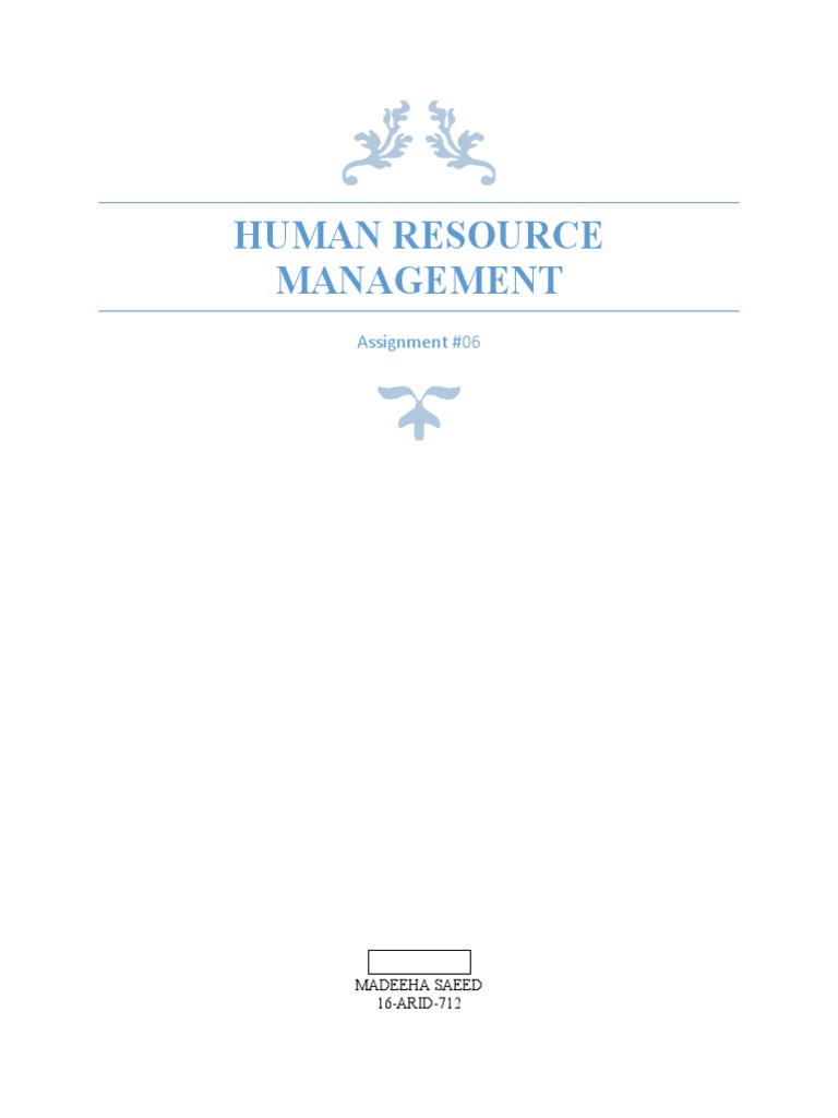 Human Resource Management: Assignment #06 | PDF | Questionnaire ...