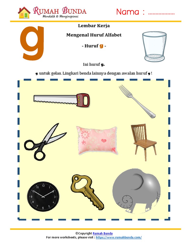 Menulis Huruf Alfabet G | PDF
