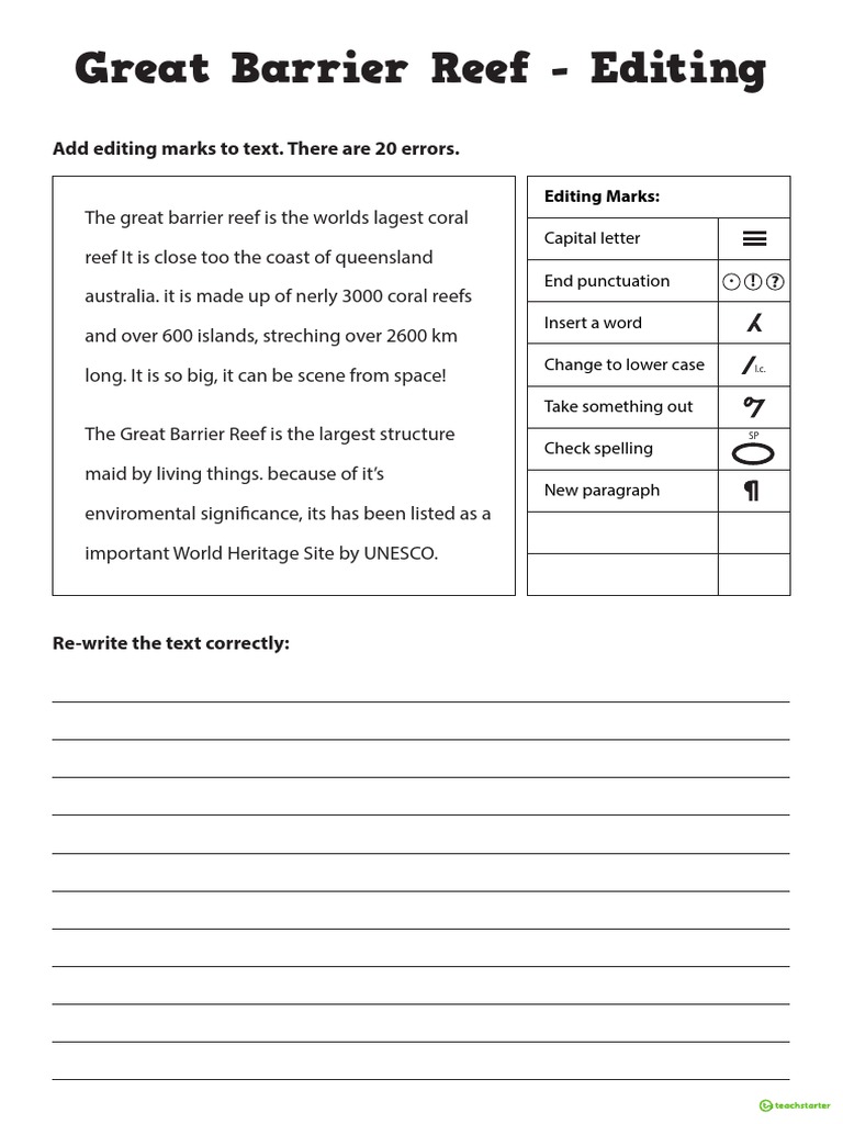 20 Editing Worksheets Spelling Grammar and Punctuation Adobe Reader ...