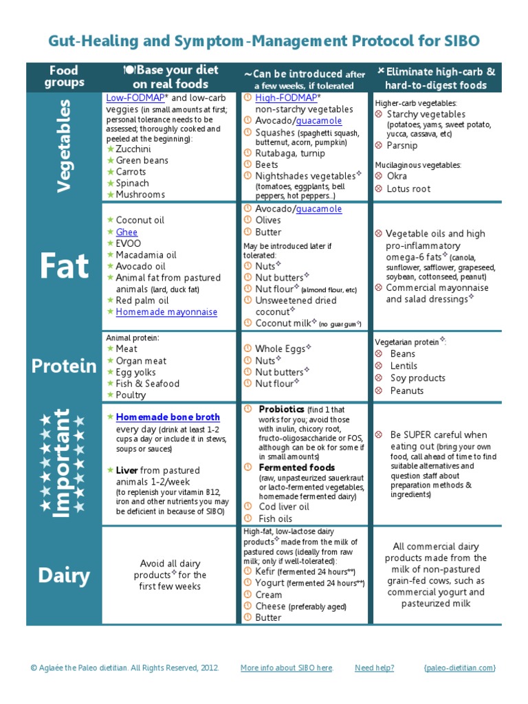 SIBO Gut-Healing Meal Plan Guide | PDF | Vegetables | Milk