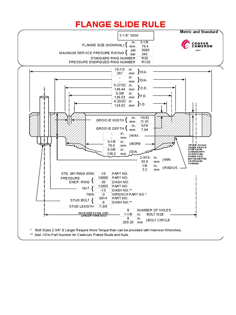 Cameron Flange Slide Rule PDF | PDF | Nut (Hardware) | Screw