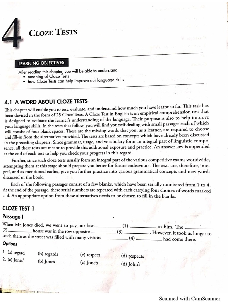 25-Cloze Test PDF | PDF