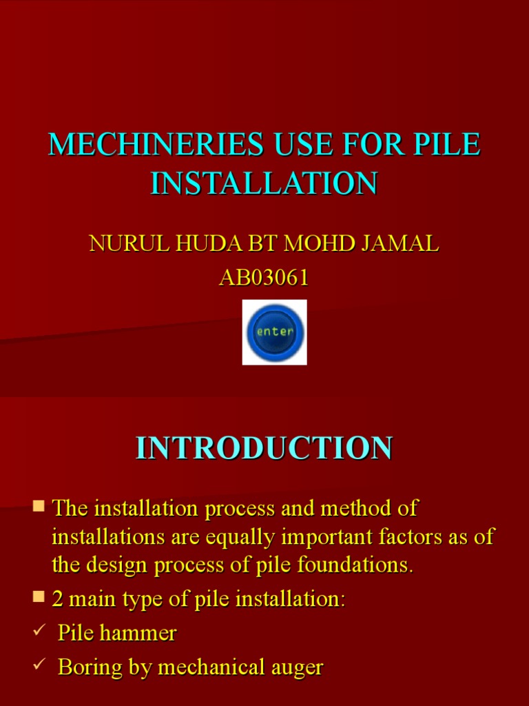 Mechineries Use For Pile Installation | PDF | Deep Foundation | Civil ...