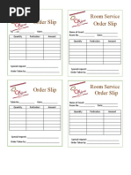 Restaurant Order Slip Template | PDF