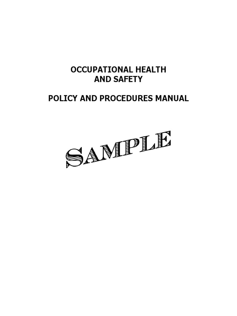 Health and Safety Manual Sample | PDF | Occupational Safety And Health ...