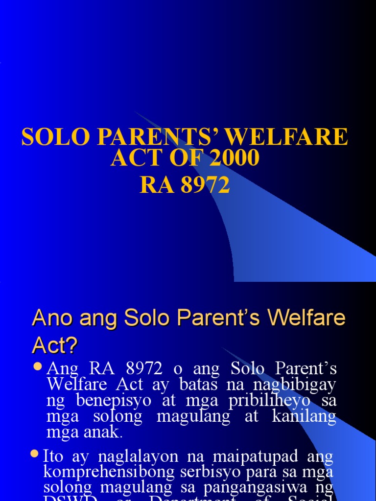 Solo Parent Law | PDF