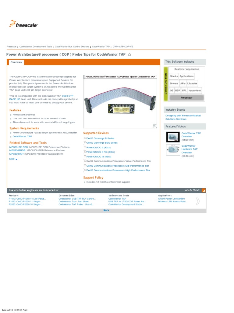 Probe Tips For CodeWarrior TAP | PDF | Digital Electronics | Electronic ...